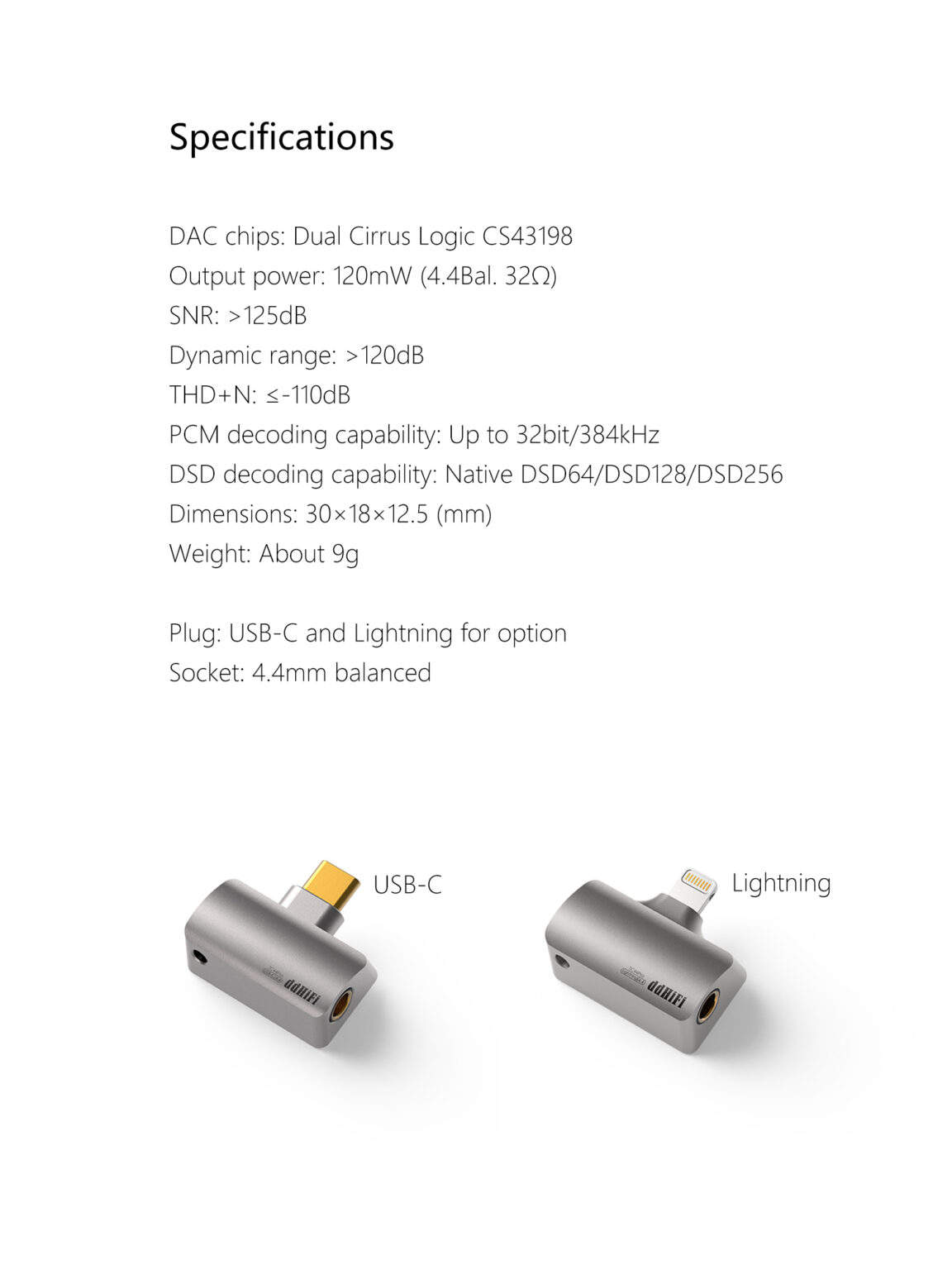 TC44Pro(43198) The 3rd Gen 4.4mm Balanced DAC Dongle – ddHiFi